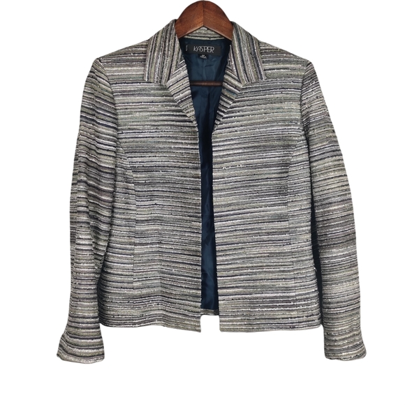 Kasper | Jackets & Coats | Kasper Silk Blend Woven Multi Color Blazer ...